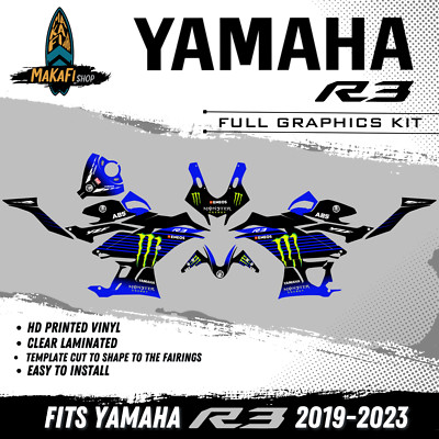 HD Printed and laminated vinyl GRAPHICS Yamaha R3 2019 Graphics kit | eBay