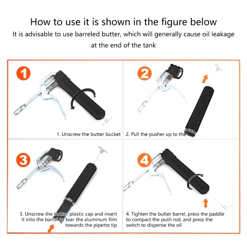 Efficient 120cc High Pressure Grease Guns Applicators for Agricultural ...