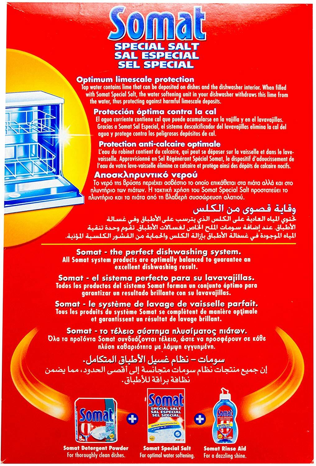 Set of 2x Miele Bosch Asko Fisher & Paykel Somat Dishwasher Salt 1.2kg ...