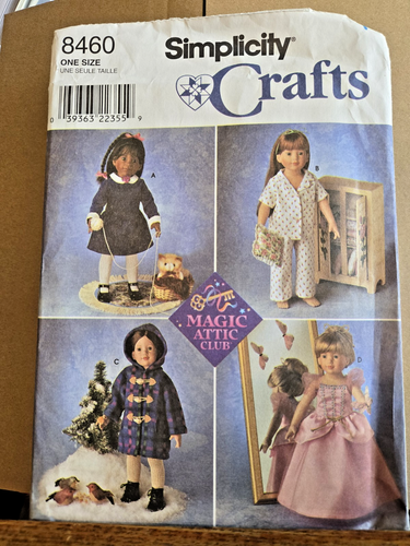 Sewing pattern Simplicity girls Doll clothes pattern vtg uncut 8460 | eBay