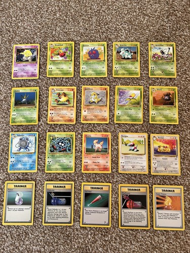 20 Vintage Pokémon Cards Lot – Base Set, Base Set 2 & Jungle (Original ...