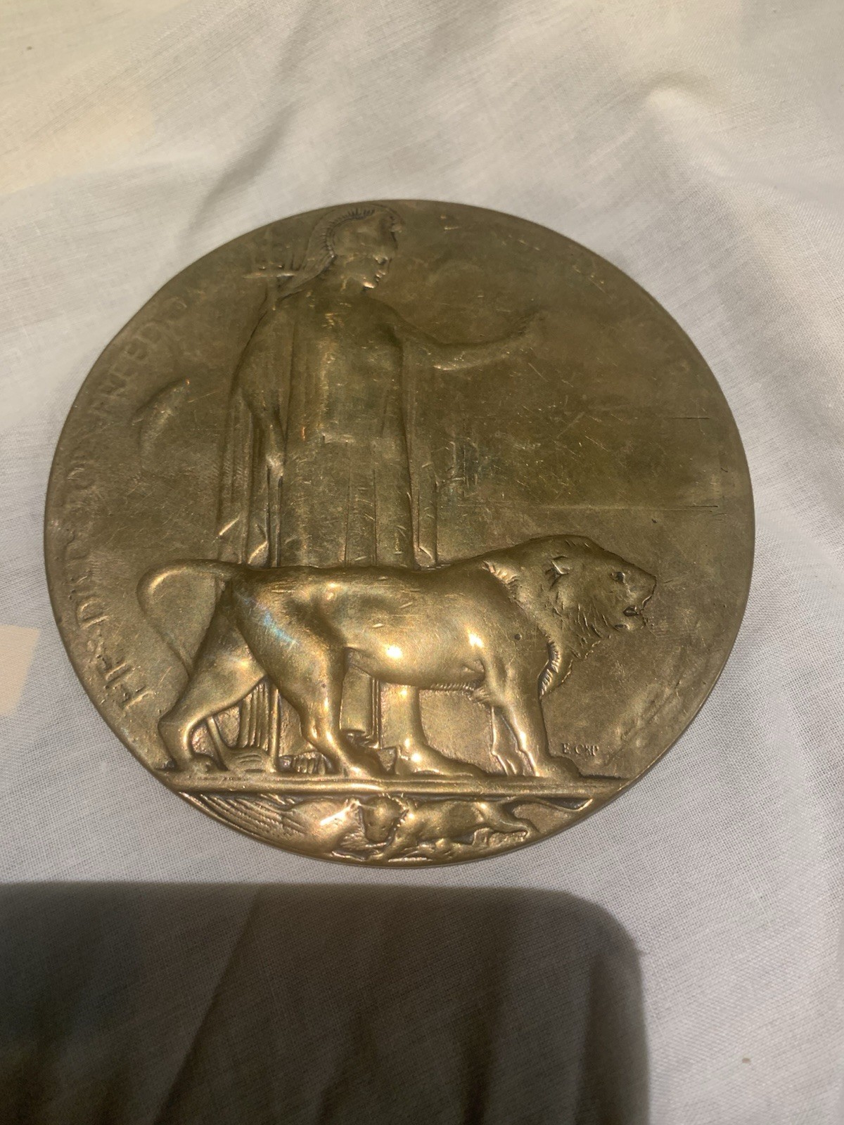 Vintage world war 1 Dead Man’s Penny Bronze / Brass Medal original ww1 ...