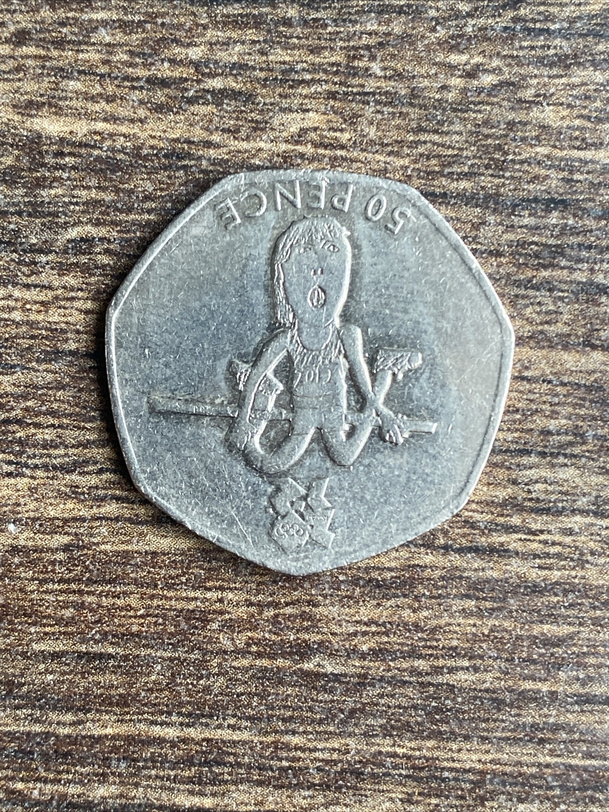 2011 50p BLUE PETER LONDON OLYMPIC GAMES 2012 RARE COIN READ ...