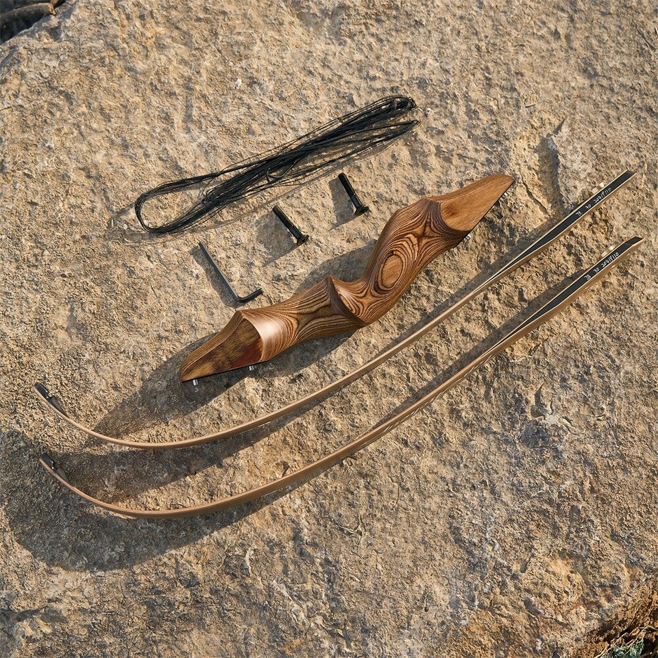 60" Archery Takedown Recurve Bow Traditional Wooden Bow Riser Laminated ...