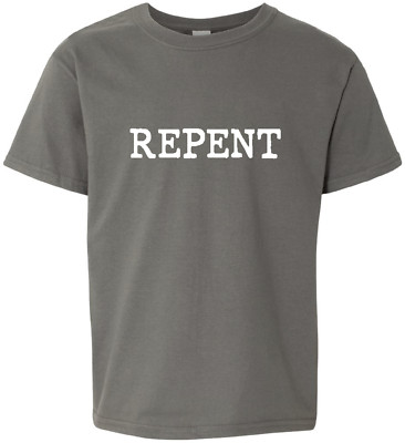 Repent: Bible Scripture Tee | Charcoal Gray Christian T-Shirt (Adult ...