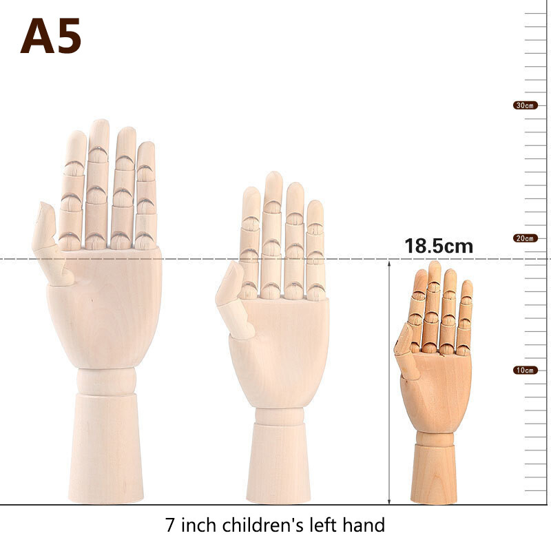 Wooden Hand Figurines Rotatable Joint Hand Model Drawing Sketch ...
