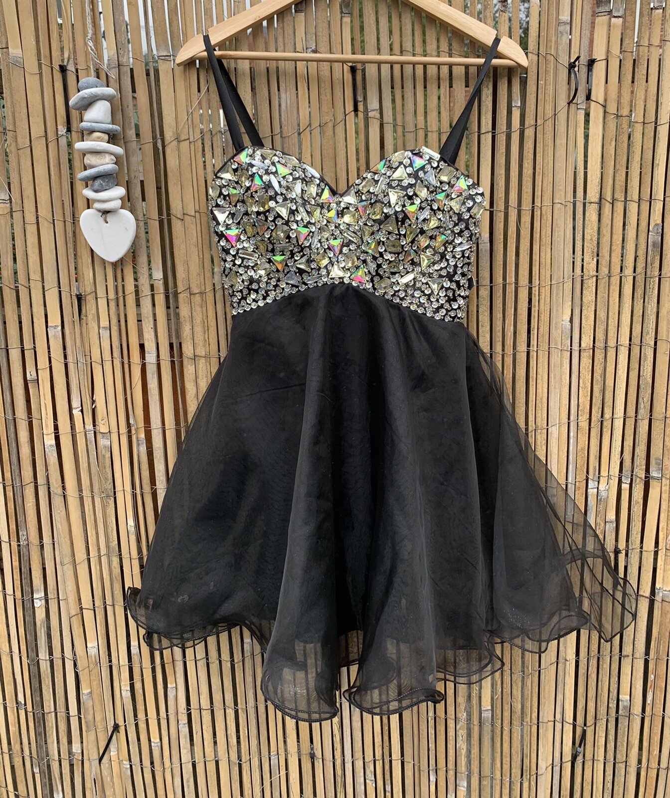 GRACE KARIN Black Embellished Layered Prom Party Fair… - Gem