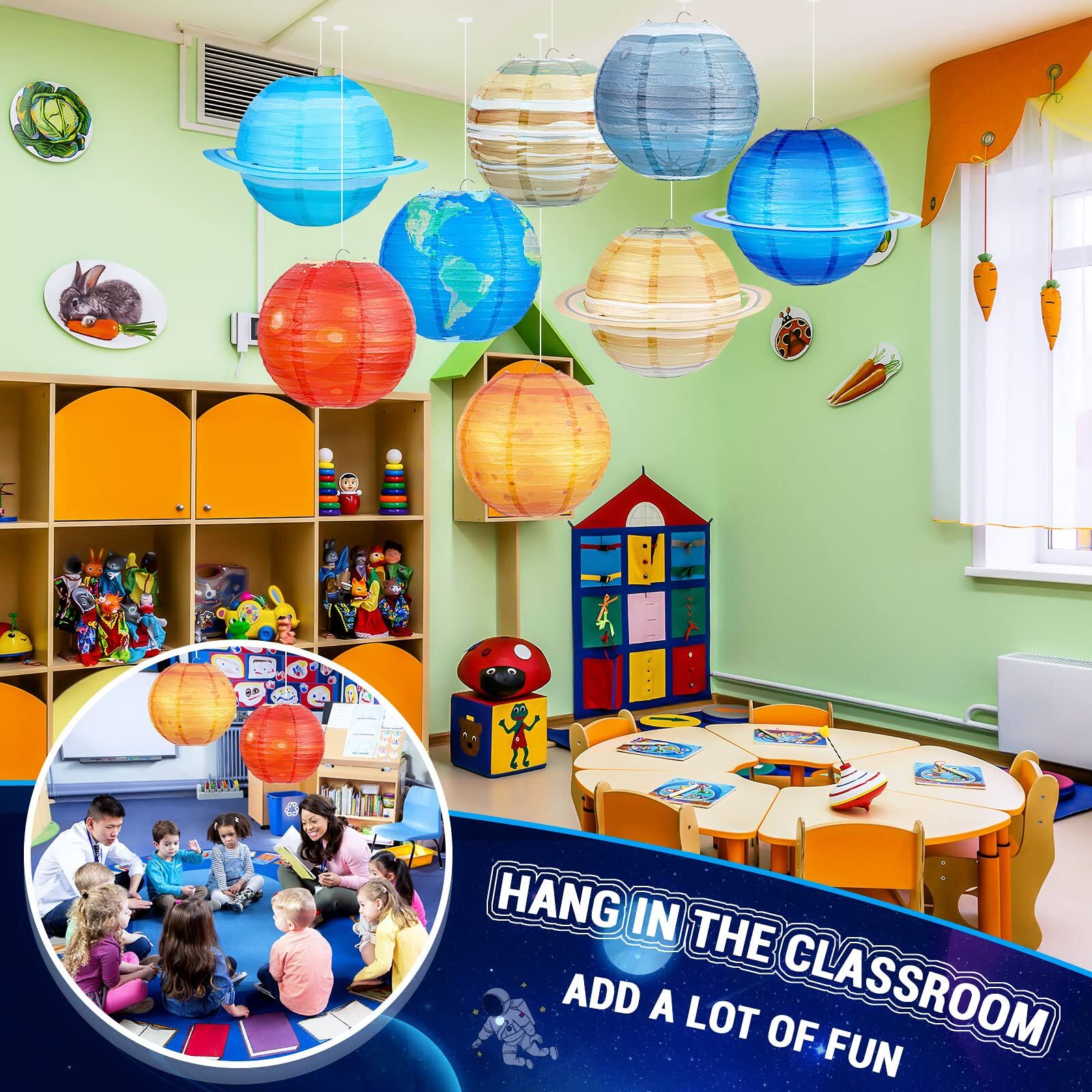 8 Pack Space Paper Lanterns Planets Lanterns Out of This World Space ...