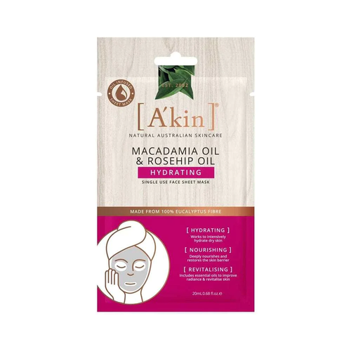 Akin Face Sheet Mask Hydrating Macadamia Oil & Rosehip Oil 20ml | eBay