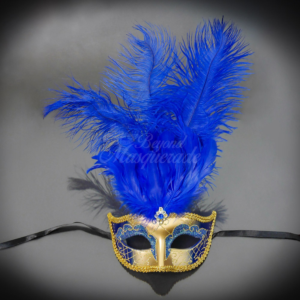 Royal Blue And Gold Masquerade Masks