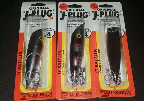 (LOT OF 3) LUHR JENSEN 4-11/16" J-PLUG 5004-004-0191 Rattle OJ | eBay