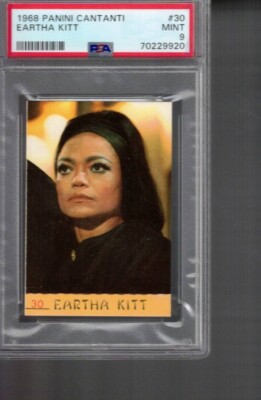 #30 ERTHA KITT 1968 PANINI CANTANTI sticker PSA 9 pop 1 no higher bat ...