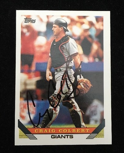 CRAIG COLBERT 1993 TOPPS Autograph Signed AUTO Baseball Card 91 PADRES ...