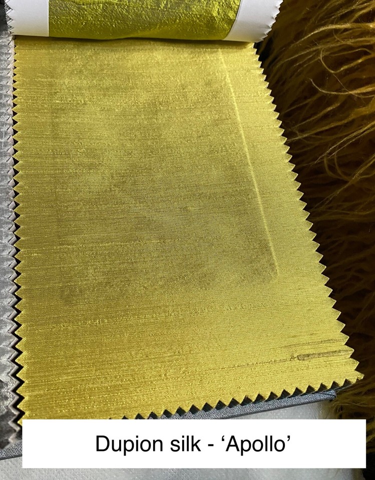 GOLD REAL SILK FABRIC SAMPLE. MTM WINDOW CURTAINS. PENCIL PINCH PLEAT ...