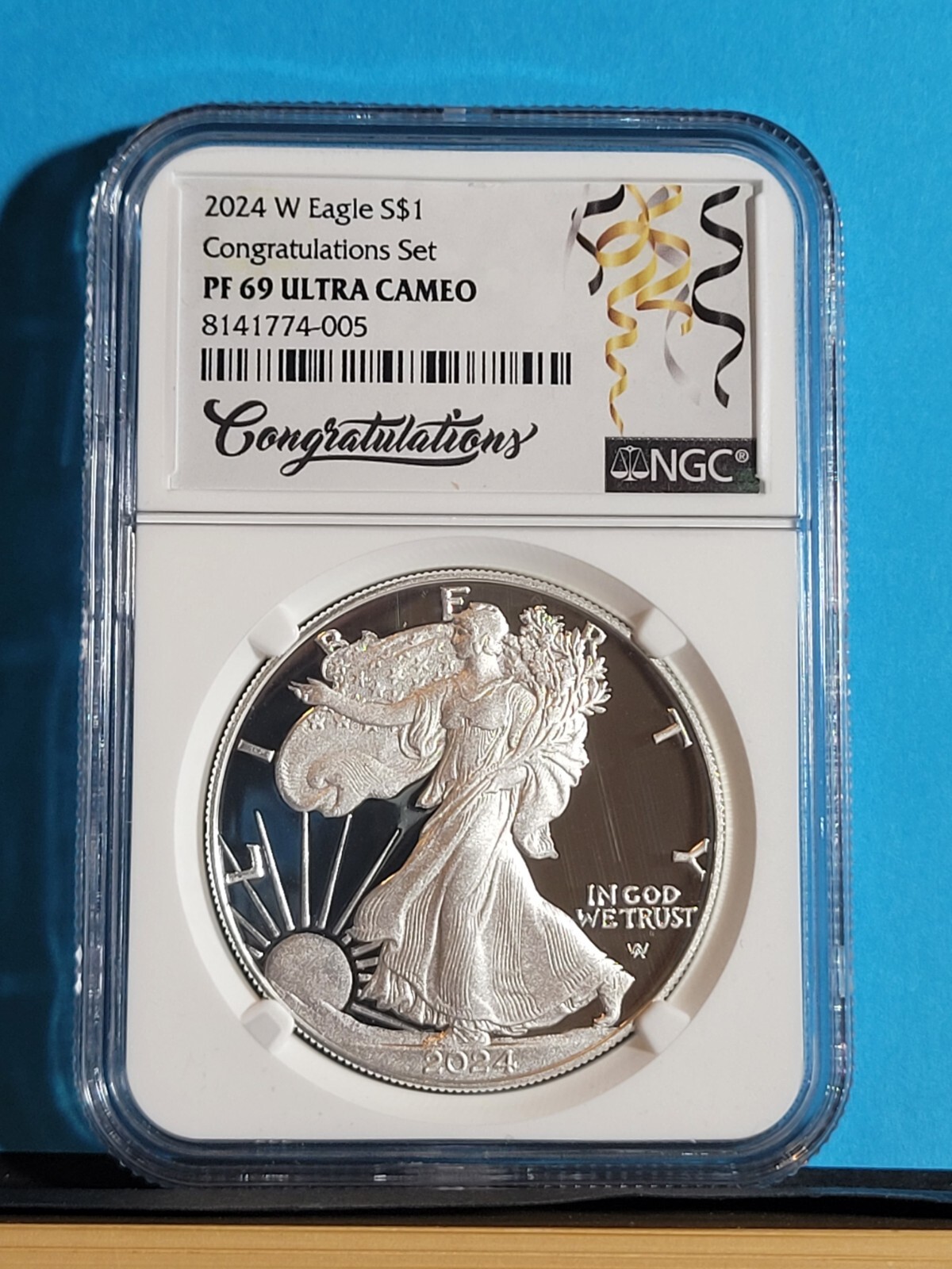 2024-W Proof $1 American Silver Eagle Congratulations Set Label NGC ...