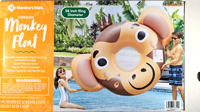 Members Mark Oversized Inflatable Pool Float, Monkey-New | eBay