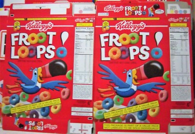 1996 Froot Loops Value Pack Cereal Box unused factory shaped Flat s287 ...
