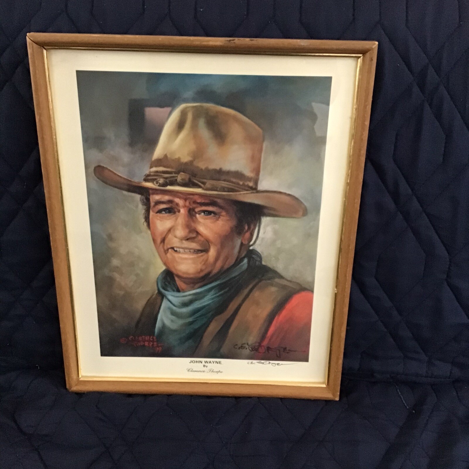 Vintage Print John Wayne “The Duke” Signed Artist Clarence Thorpe 1979 ...