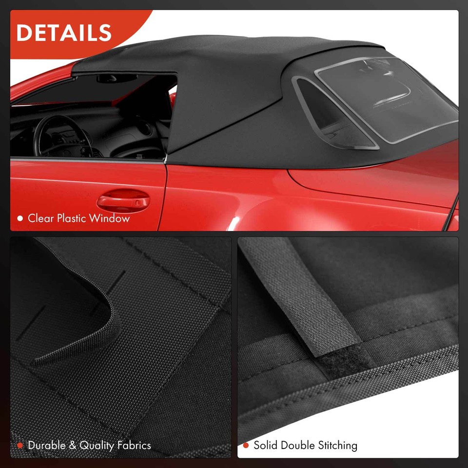 Convertible Soft Top w/ Plastic Window Black for Mercedes-Benz 300SL ...