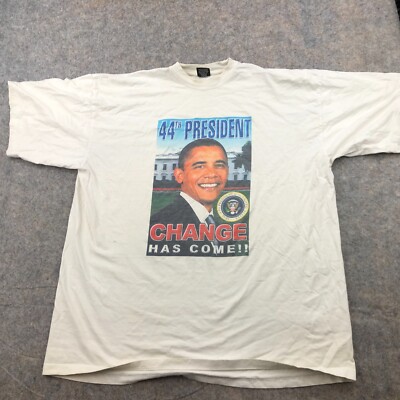 Barack Obama Shirt Mens 4XL White Rap Design President Short Sleeve ...