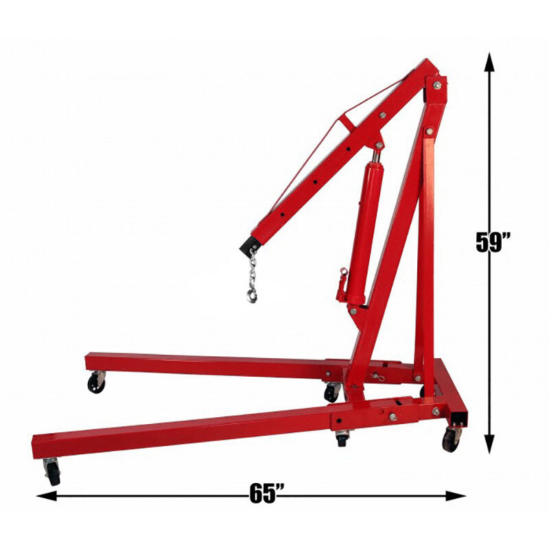 1/2 TON ENGINE CRANE HOIST LIFT JACK HYDRAULIC FOLDING ADJUSTABLE LONG ...