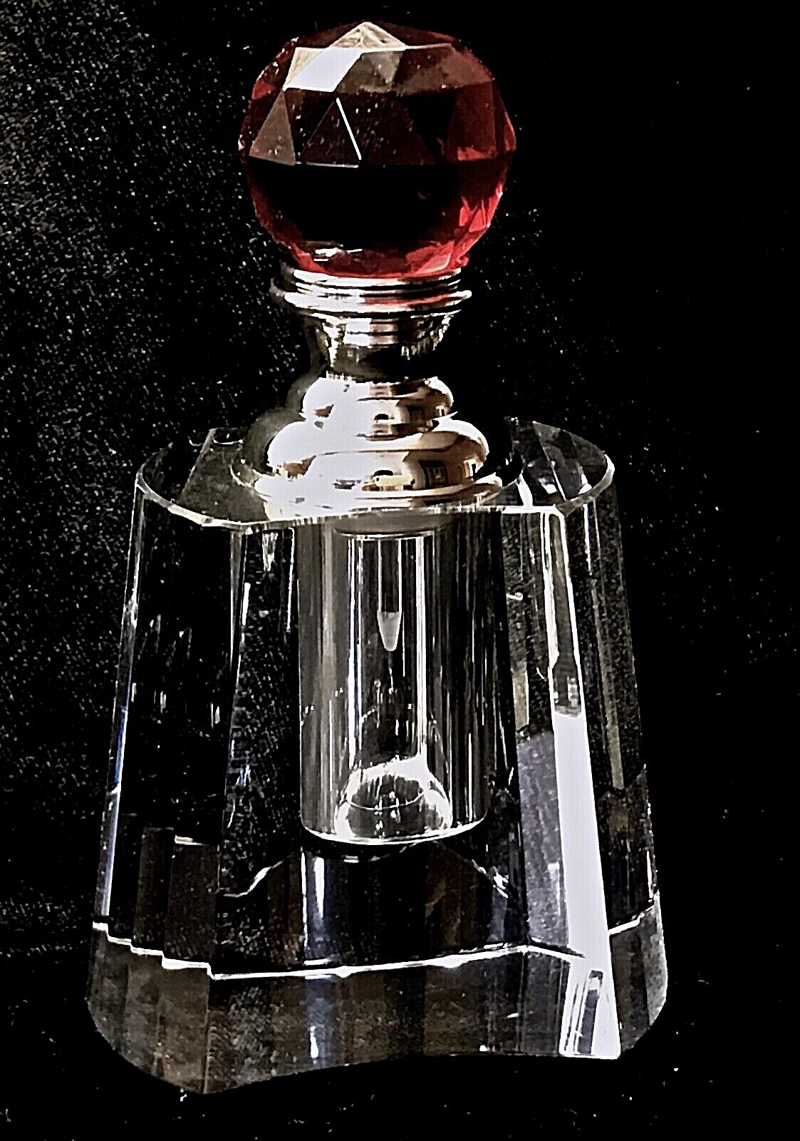 Large Crystal Perfume Bottle Ruby Red 8022 Faceted Full Cut Lead ...