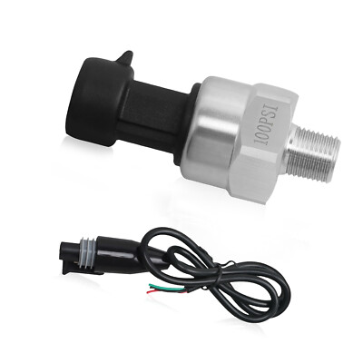 1/8"NPT Thread Pressure Sensor 100PSI 5V DC for Oil Fuel Gas Water Air ...