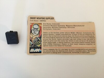 GI Joe Destro File Card + Backpack - 1983 - Read Description | eBay
