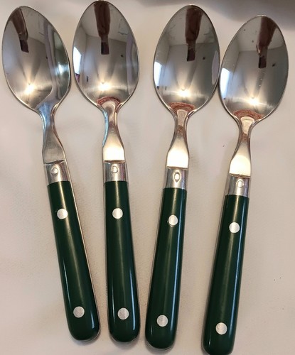 Rare Vintage Carnival Stainless Green Handle Flatware 20 Piece Set ...