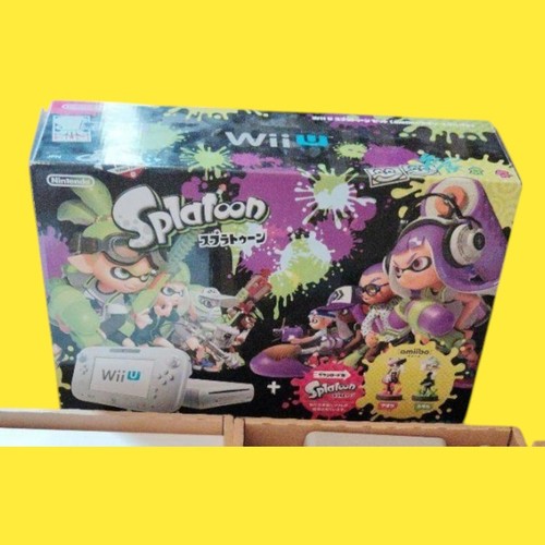 Nintendo Wii U 32GB Console Splatoon Set White With GamePad Box Amiibo ...
