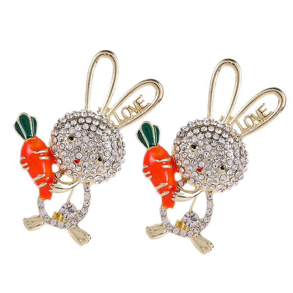 2Pcs Cute Animal Enamel Pins Animal Small Bunny Brooch Animal Brooch ...