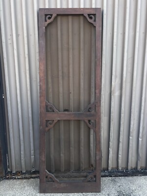 vintage classic victorian style screen door 95” x 32” old varnish Solid ...