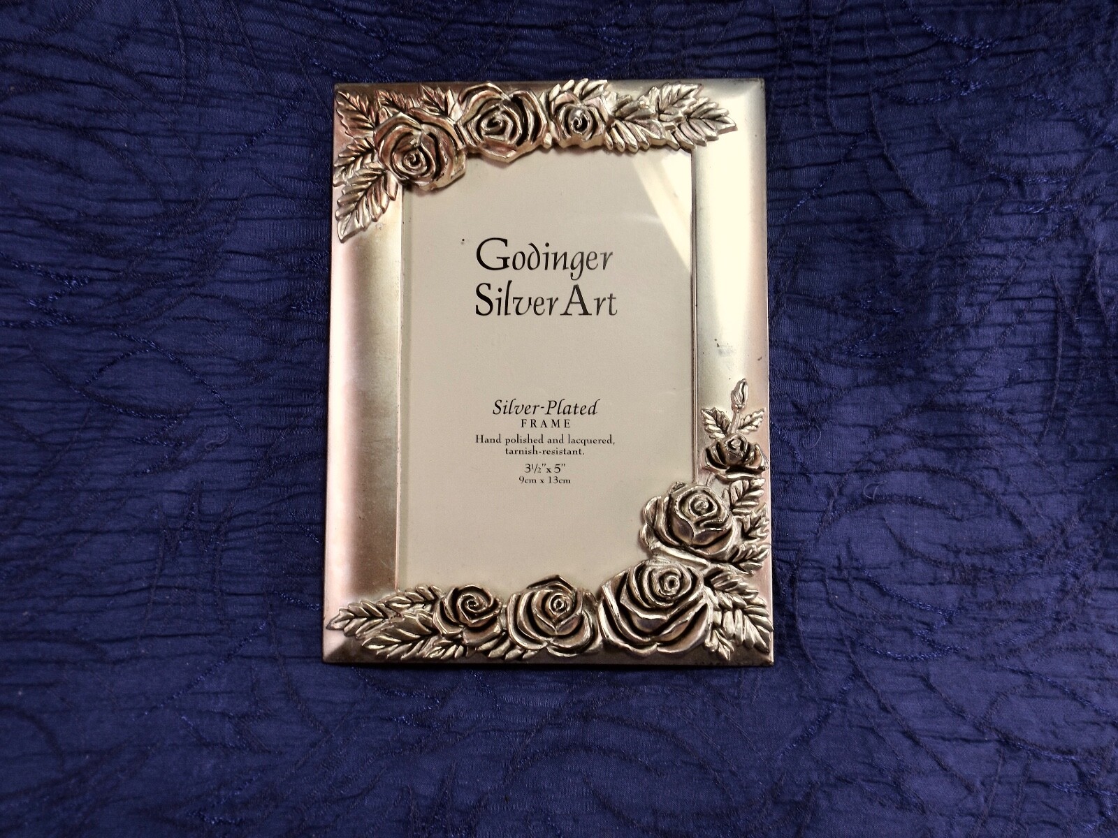 Satin Rose By Godinger Silver Plated frame holds 3 1/2 x 5 inch Photo ...