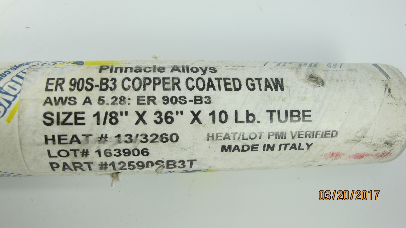 Pinnacle Alloys ER90S-B3 1/8"x36" Copper Coated GTAW Tig Welding Filler ...