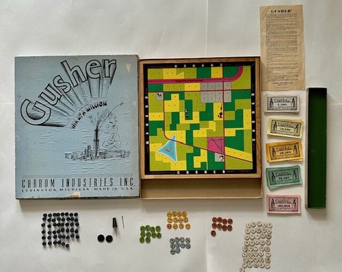 Vintage Gusher Oil Field Board Game by Carrom Industries 1946 VERY RARE ...