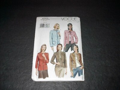 Vogue Pattern 7975 Misses' Lined Jacket in Two Lengths/Round Neckline 6 ...