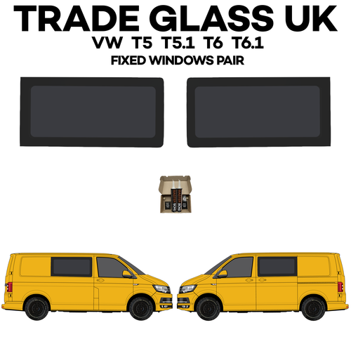 VW T5 T6 Transporter Tinted Side Windows WITH FITTING KIT | eBay UK