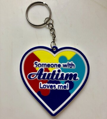 2 Autism Asperger Rubber Heart Someone with Autism Loves Me! Awareness ...