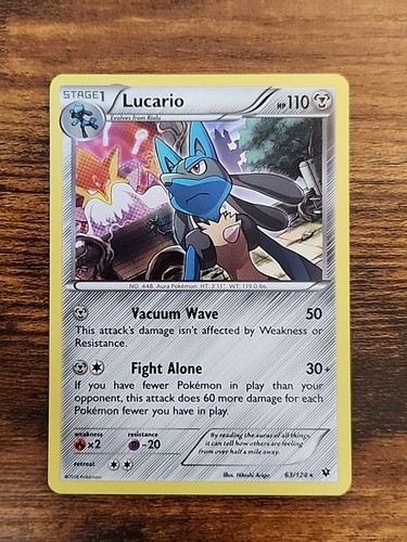 Lucario 63/124 XY Fates Collide Cosmos Holo Rare Pokemon Card TCG - NM ...