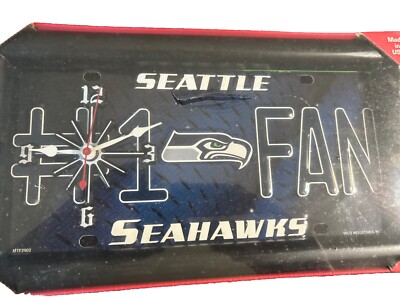 Seattle Seahawks Fan Clock License Plate Clock NFL | eBay