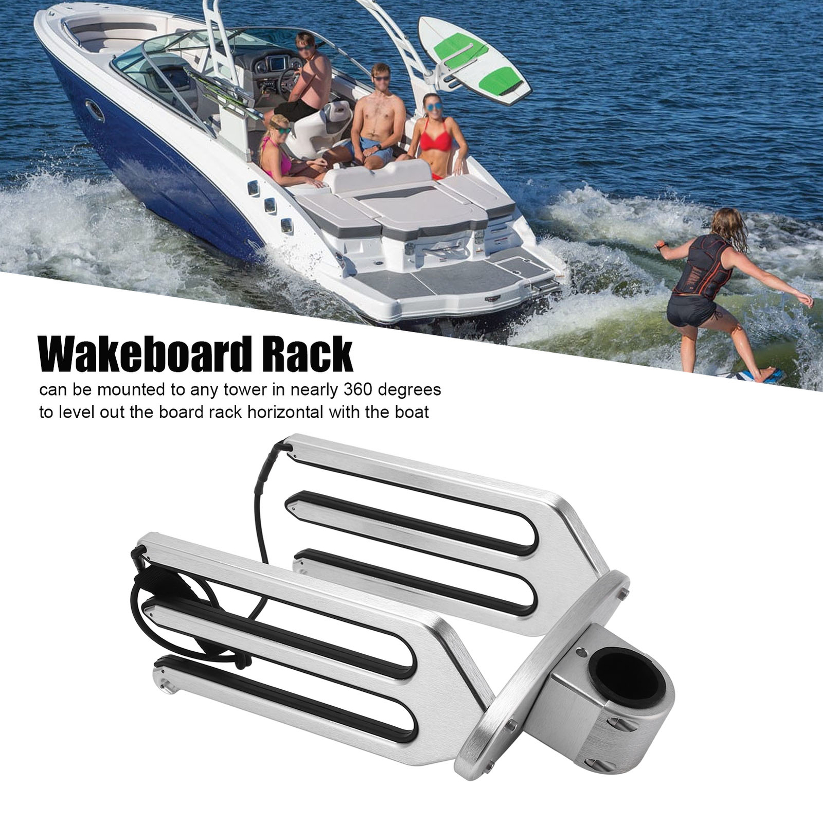 48mm‑53mm CNC Brushed Aluminum Wakeboarding Tower Holder Kneeboard Rack ...