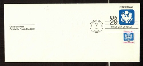 UO84 FDC Ceremony Oklahoma City 04 06 1991 in USPS Folder Free US ...