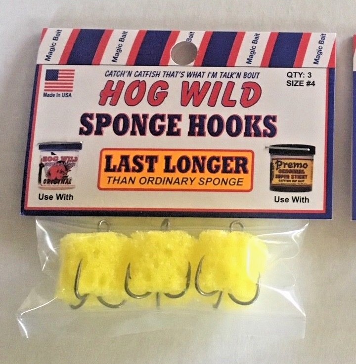 4 Packs Magic Bait 21-48 Hog Wild Sponge Hooks 3 Pk Sz-4 Treble Hooks ...