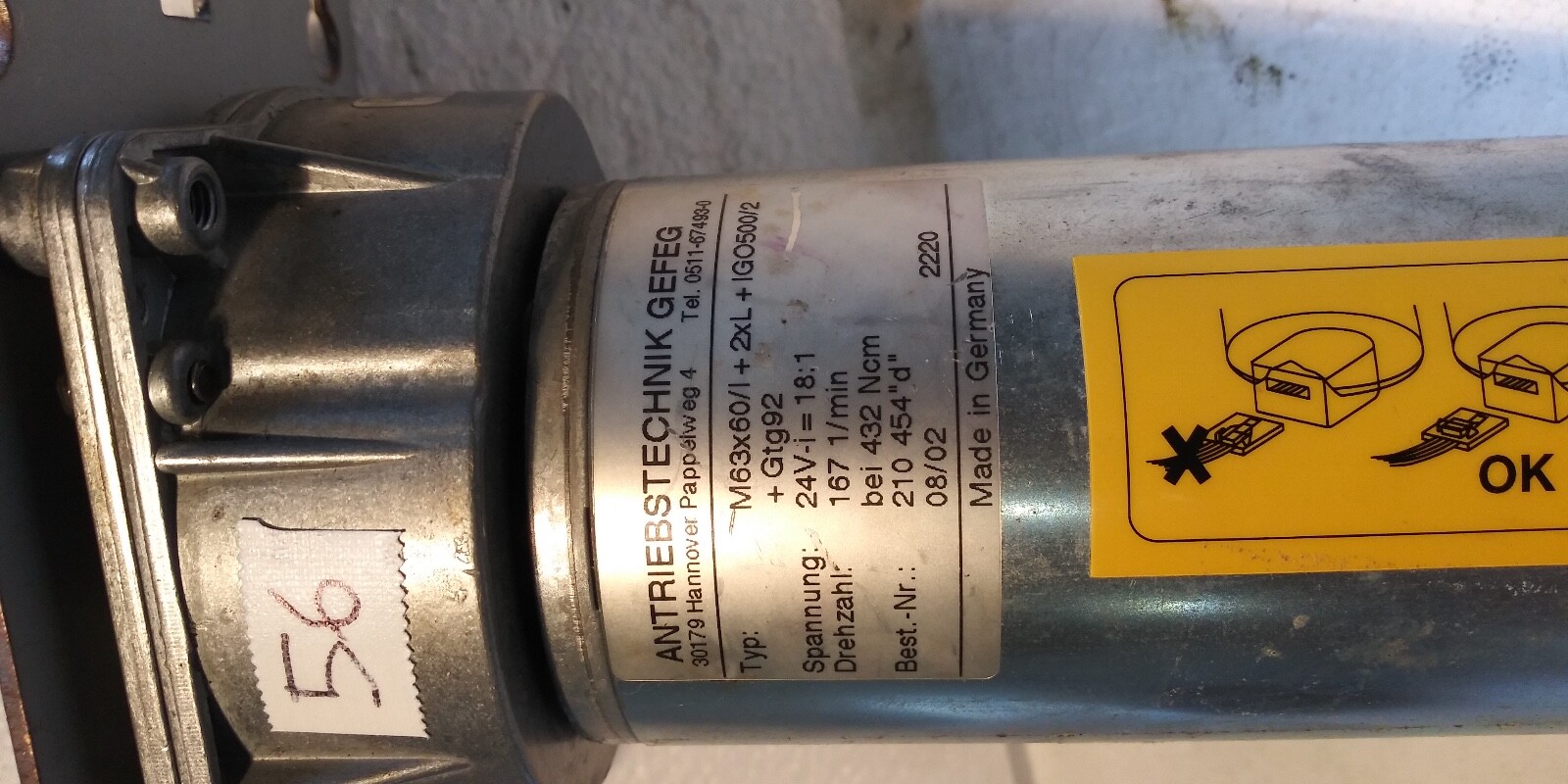 Antriebstechnik Gefeg M63x60/I+ 2xL + Igo500/2 + Gtg92 24V-i=18:1 | eBay