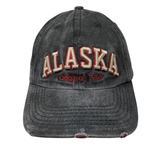 Alaska Original Strapback Hat Gray One Size Embroidered Robin Ruth | eBay