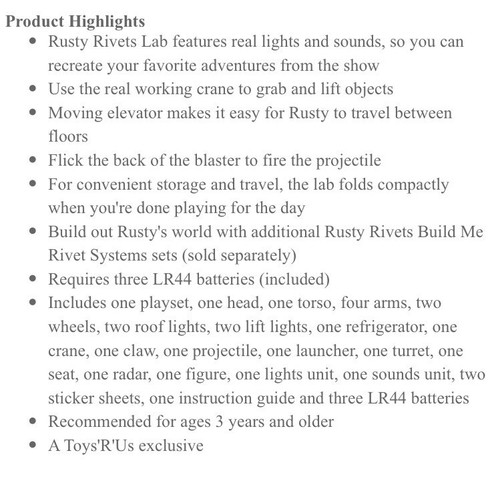 Rusty Rivets - Rivet Lab Playset - Toys R Us Exclusive-NEW | eBay