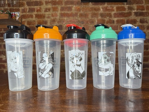 Lot Of 5 Gamer Supps Waifu Cups Shaker Bottles Gamersupps Goth Oki ...