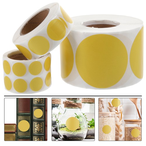 3 Rolls Color Stickers Colored Circle Self-adhesive Round Labels | eBay