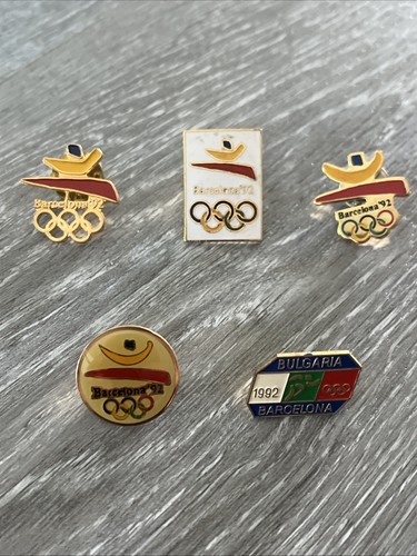 LOT OF 5 RARE 1992 Barcelona Spain Summer Olympics Games Pinback Pins ...