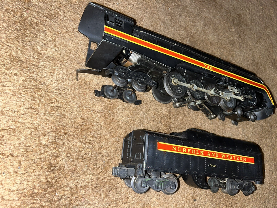 RARE ALL ORIGINAL LIONEL POSTWAR O GAUGE 746 NORFOLK AND WESTERN 4-8-4 ...